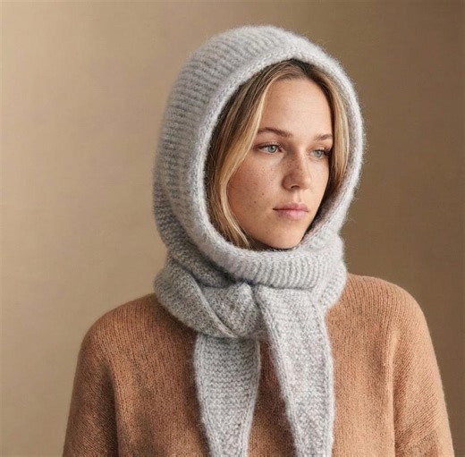 Easy Hooded Scarf Knitting Pattern Beginner Friendly Garter Stitch Cowl Pdf Simple Cozy DIY Accessory Knitting Instructions Instant Download - Etsy