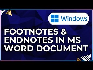 How to Insert Footnotes and Endnotes In a Microsoft Word Document-For Windows Computers