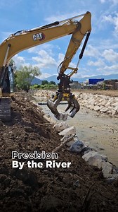 3K views · 39 reactions | In Italy, the MB-G1200 S4 grapple mounted on a CAT 320 takes on riverbank protection with precision. Each stone is carefully placed to reinforce the embankment and prevent unwanted vegetation. Smart tools, solid results.  #MBcrusher #CAT320 #MBG1200 #riverwork #precisiontools #Italy | MB crusher - MB SpA | Facebook