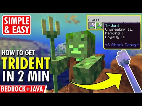 How To Get TRIDENT in LESS THAN 2 MINUTES (Bedrock + Java) - Minecraft (Timestamps)