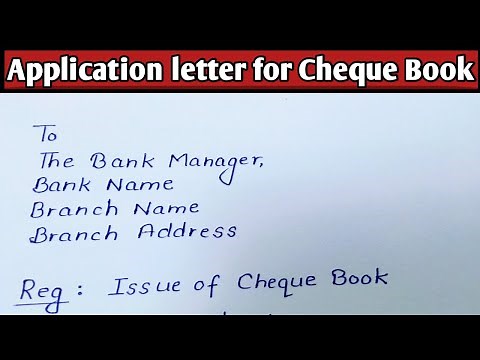 Application Letter for Cheque Book | Application Letter for Issuing Cheque Book in English