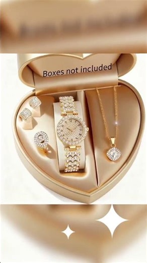 Luxury Rhinestone Quartz Watch & Bracelet Set – 5PCS Elegant Women’s Jewelry Timepiece