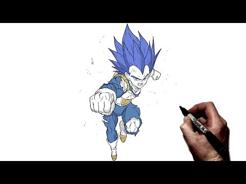 How To Draw Vegeta SSJ Blue Evolution | Step By Step | Dragon Ball