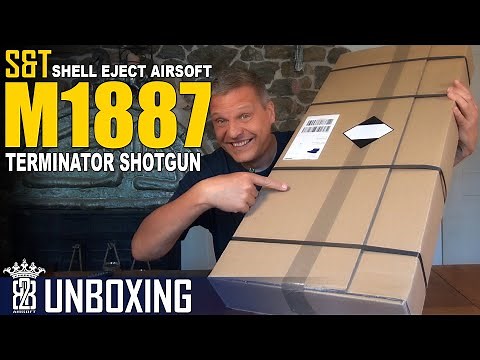 Unboxing S&T M1887 Shell Ejecting Terminator Shotgun - Airsoft Deutsch
