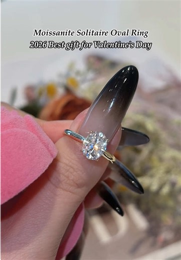 2026 Best gift for Valentine’s Day ✨ Moissanite Solitaire Oval Ring #delzzad #moissanite #giftideas #valentinesdaygift #ring