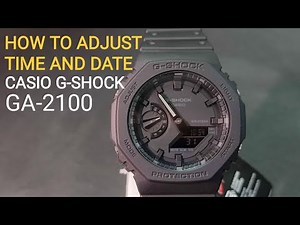 HOW TO SET TIME AND DATE CASIO G-SHOCK GA-2100 | DIGITAL TIME AND HANDS