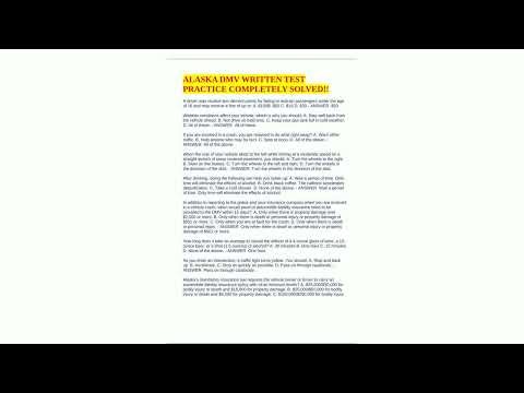 ALASKA DMV WRITTEN TEST PRACTICE COMPLETELY SOLVED1