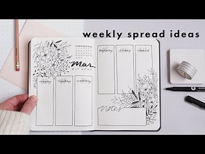Bullet Journal Weekly Spread Ideas | Four Cute Layouts