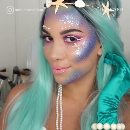 Makeup Artists Use Fishnets To Create Mermaid Scales
