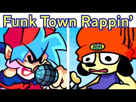 FNF Coolest PaRappa the Rapper Mod + Lyrics (Funk Town Rappin' DEMO)