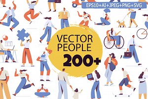 Vector People 200+ Bundle, a Person Illustration by Vector_Art