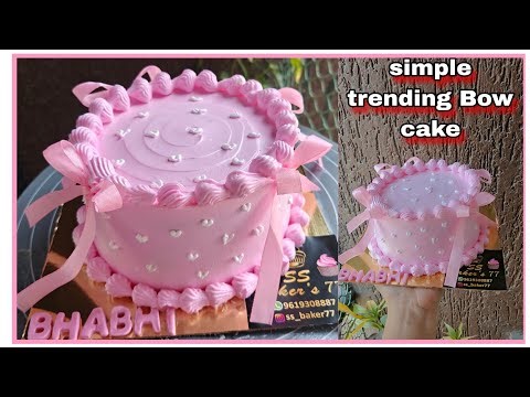 Vintage cake decorating/vintage cake recipe/vintage cake ribbon/pink ribbon cake#ribbonbowcake#viral
