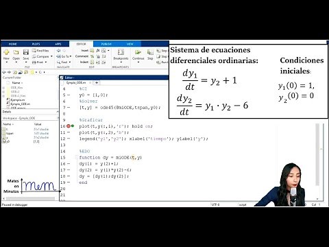 Matlab - Sistema de Ecuaciones Diferenciales Ordinarias (ODE45)