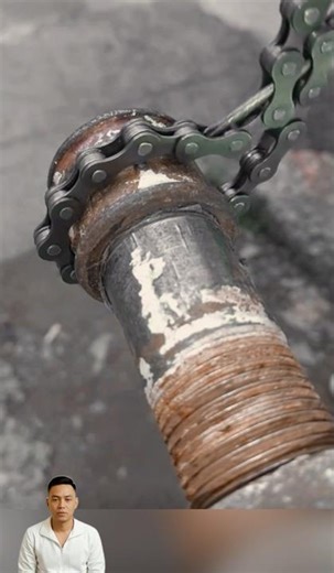 Genius Trick to Loosen Rusted Faucet with a Bike Chain #shorts