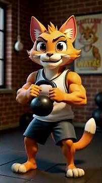 Epic Cartoon Fight Muscular Cat vs Fox Showdown! part 2