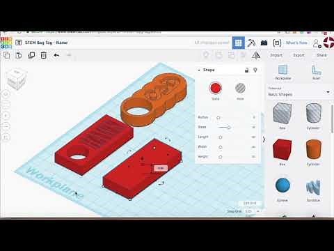 TinkerCAD - Bagtag or Keyring Tutorial