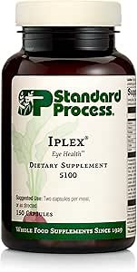 Standard Process Inc. Iplex - Whole Food Vascular Supplement, Eye Health and Eye Support with Shiitake Mushroom, Phosphoric Acid, Rice Bran, Organic Carrot, Arrowroot Flour, Alfalfa - 150 Capsules