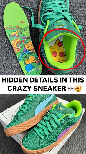 INSANE COLLAB!! The details make this sneaker special for any Ninja Turtles fan! The Puma x TMNT Suede XL dropping Feb 13 at @private.sneakers 👀 @pumasportstyle @tmnt #sneakers #ninjaturtles #tmnt #puma | Qias Omar