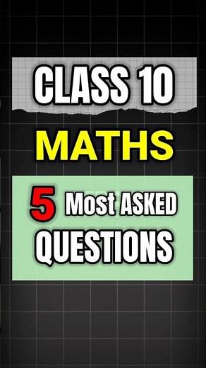Class 10 Maths Top 5 Repeated Questions | most important questions class 10 | #shorts