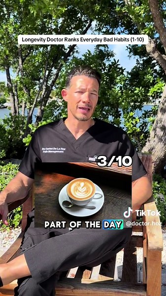 Longevity Doctor Ranking: Everyday Bad Habits 1–10 ⚡️ These ratings are based on science: Vaping 💨 — 10/10 Sleep deprivation 😴 — 10/10 Caffeine ☕️ — 3/10 Ultra-processed foods 🍪 — 8/10 Alcohol 🍷 — 10/10 Chronic stress 💥 — 10/10 Some habits quietly damage your mitochondria, hormones, and recovery… while others only become harmful when overused. Do you agree with these rankings? 👇 Drop it in the comments. #doctor #longevity #medicine #fyp #viral