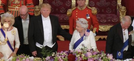 How Donald Trump broke royal protocol during state banquet with the Queen