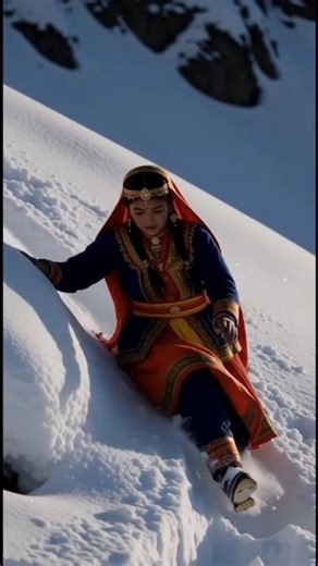 Baraf ka lehnga☃️ | Heart Touching Emotional short #ai #lehenga #shorts