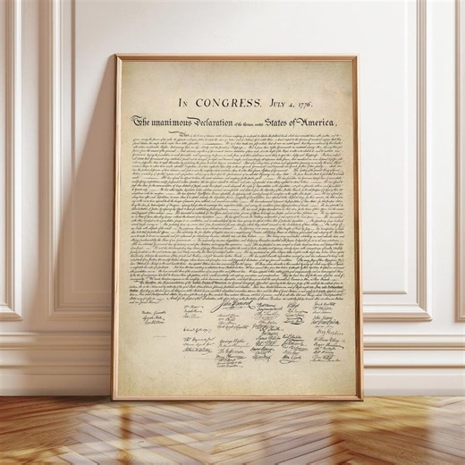 Declaration of Independence Print, Vintage Patriotic American Printable Wall Art, Antique USA Document Download - Etsy Canada