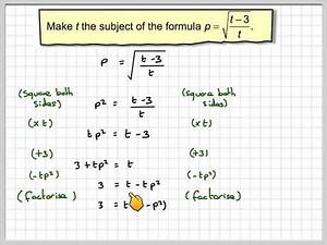 Changing the subject of a formula with a square root