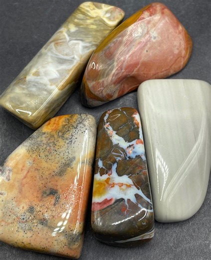 Polished Ohio Rainbow Flint: 5 Tumbled Stones From Nethers Farm Flint Ridge - Etsy