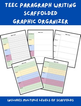 TEEEC Paragraph Writing Graphic Organizer with Scaffolds for Grades 2 & 3