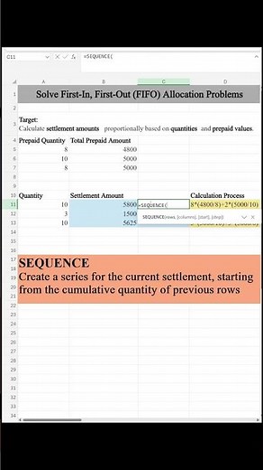 How to Solve First-In, First-Out (FIFO) Allocation Problems in Excel #exceltricks #exceltips