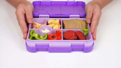 Bento Lunch Box for Kids, 6 Compartments BPA Free, Dishwasher Safe Back to School Snack Bento Lunch Containers Boxes, Ideal Portion Sizes for On-the-Go Meal, Ages 3+, School, Blue