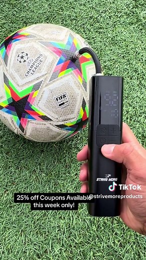 Replying to @Antonio the footballer This Strive More Electric Ball Pump with coupons will be $30 or less, some have purchased for $15 🥵 and has incredible features such as the PSI gauge, automatic stop, extra needle storage, 4 preset settings, and USB charger #tiktokshop #coach #balls #sportsballs #sports #tiktokshopusa #soccer #basketball #football #futbol #volleyball #rugby #waterpolo #handball #tiktok #viral #fyp