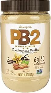 PB2 Vanilla Peanut Butter Powder - With Madagascar Vanilla, The Original Powered Peanut Butter [16oz Jar]