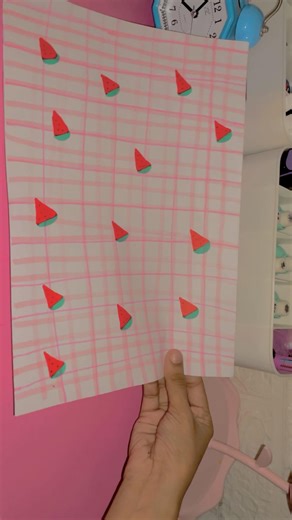 Easy cute pattern paper water melon #trending #diy #cute#patternpaper #pinteresty#watermelon