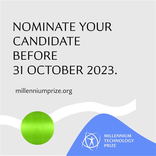 This is the final call. Who will win the €1M Millennium Technology Prize in 2024? Nominate your candidate urgently and head over to https://millenniumprize.org/prize/make-a-nomination/ #MillenniumTechnologyPrize #MillenniumPrize2024 #InnovationsForaBetterLife | Millennium Technology Prize | Facebook