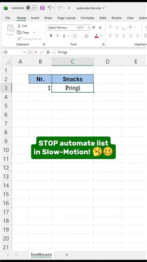 Automate list in excel like a pro! #excel#exceltips #exceltricks #spreadsheet