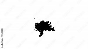 Splashes spread black ink water Stock Video