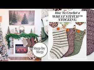 Crochet the Wheat Stitch Christmas Stocking | Toe-Up Holiday Crochet Pattern Tutorial 🎄