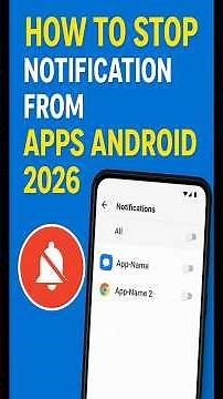 How to Stop Notification from Apps on Android 2026 | Turn Off App Notifications #stopnotifications