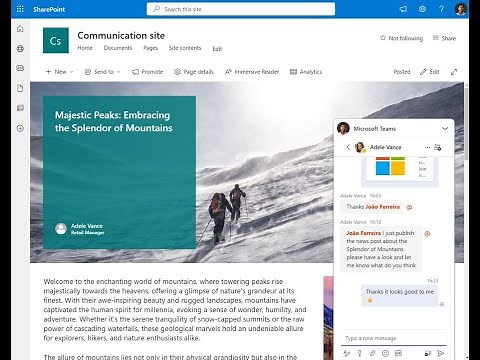 Microsoft Teams chat in SharePoint sites