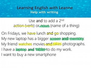 Write sentences in English using and & but 1