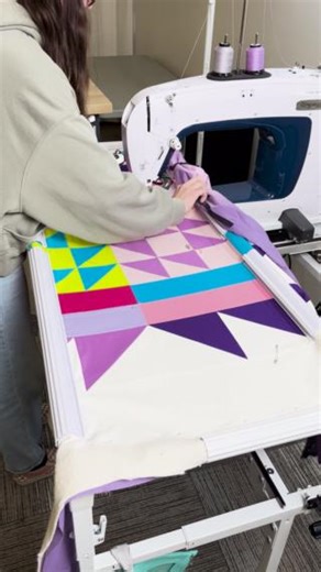 No space? No problem! 🌟 The Q-Zone Hoop Frame fits into small spaces while giving you the freedom to quilt big! Pair it with the Q’nique 16X for the perfect setup. What would you quilt first? #quilting #quilter #quilts #quilting | Grace Company