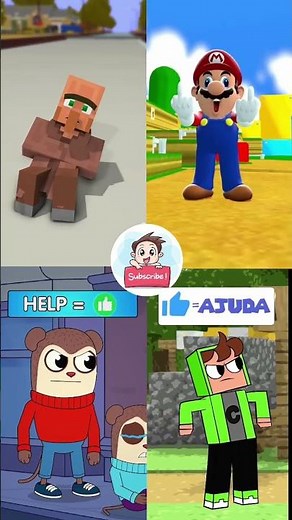 🔥 Minecraft x Mario x Animation Epic Crossover Moments! 🎮✨ #Shorts#funnycartoon #animation#cartoon