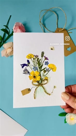 Dried Flower Card for Gardener, Handmade Card With REAL Flowers for Auntie, Pressed Flower Art, Birthday Card for Wife - Etsy UK