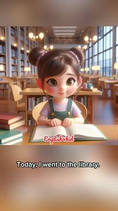 I went to the library #speakenglish #reading #library #librarylove #readingisfun | English4kid