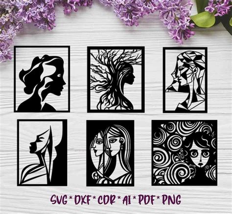 Set Panels Woman SVG DXF AI Digital Vector Design For Etsy