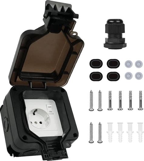 Buitenstopcontact Waterdicht IP66 Stopcontact 1 Voudig Met Schakelaar