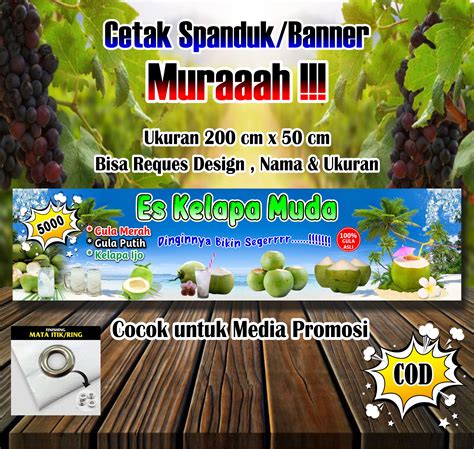 SPANDUK BANNER ES KELAPA MUDA UKURAN 200 CM X 50 CM Lazada Indonesia