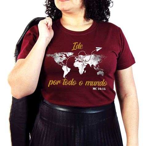 Baby Look Feminina Missões Ide Por Todo o Mundo ANJ Camisetas